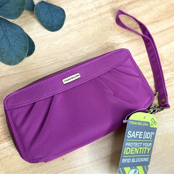 Travelon | Bags | Nwt Travelon Wallet Rfid Block Double Zip Travel ...